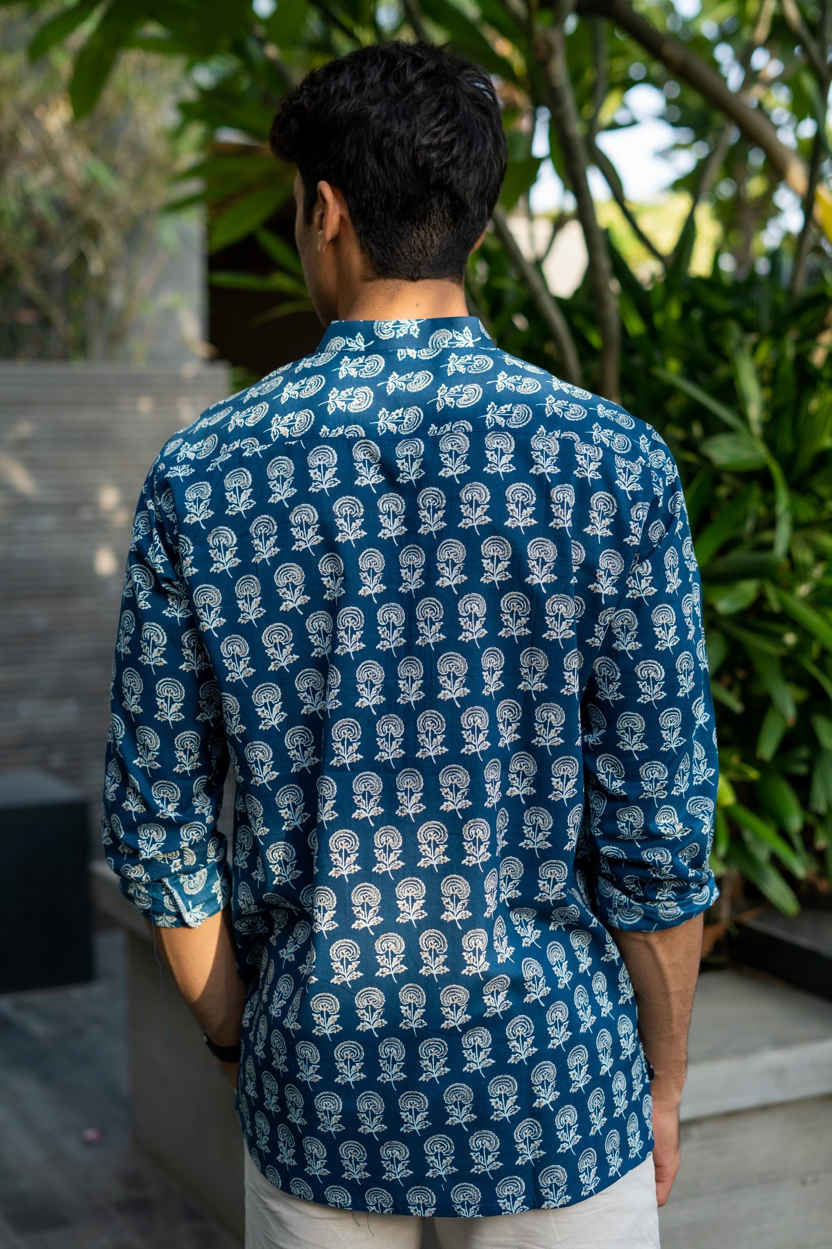 The Agean Blue Short Kurta With Flower Print – Shasak